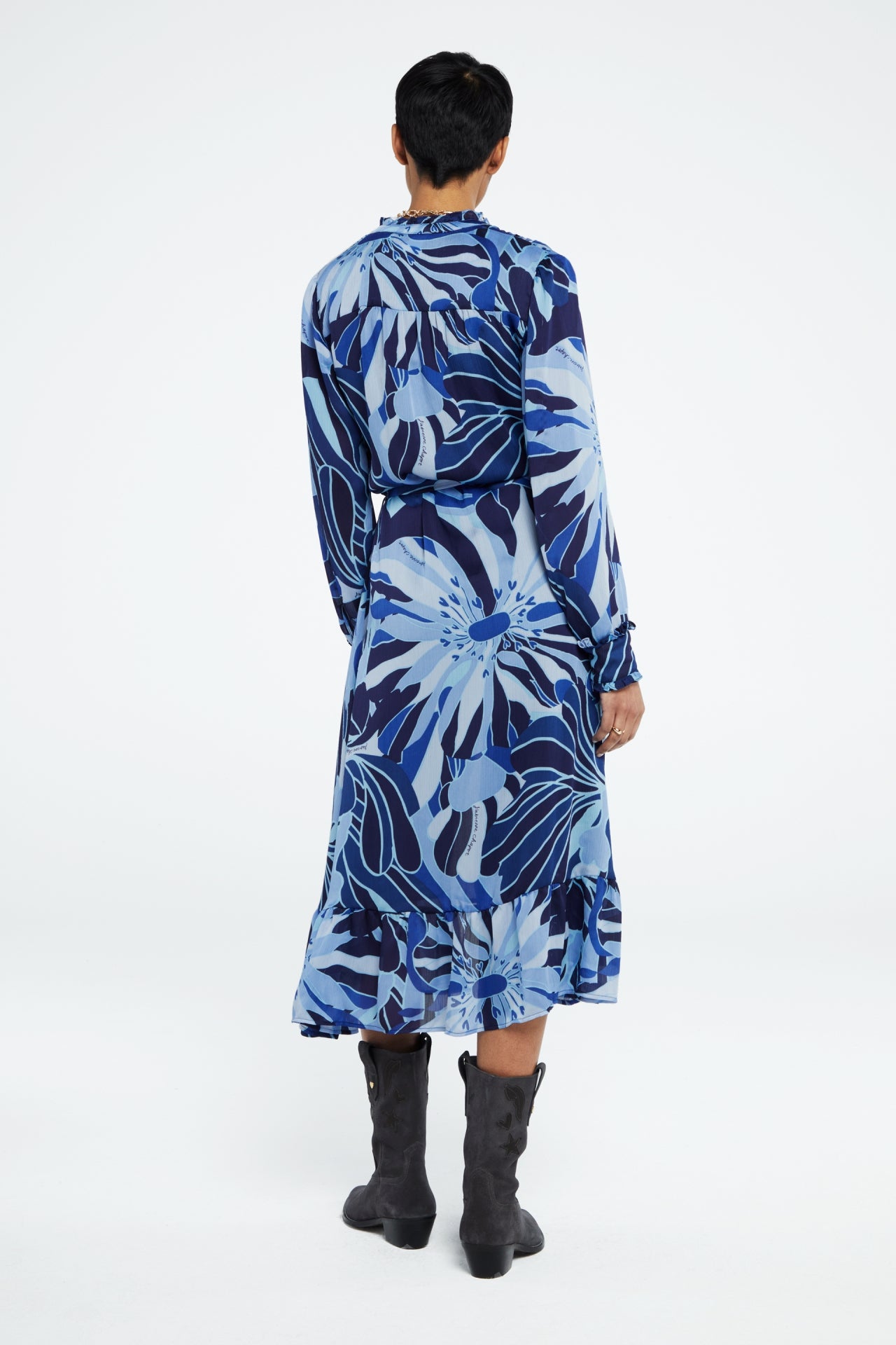 Marina Dress | Navy/Summer Blue – Fabienne Chapot